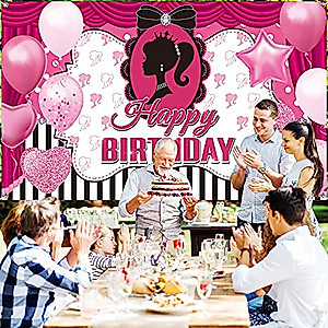 Princess Birthday Party Backdrop Pink Birthday Backdrop Princess Theme Backdrop Princess Photography Background Party Banner Girl Party Props Birthday Decorations Photo Booth for Girl Party Favor