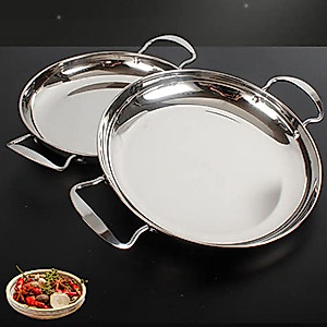 Luxshiny Crab Pots for Cooking Everyday Pan with Handles Stainless Steel Pot Korean Ramen Pot Stir Fry Pan Stewpot Skillet Saute Pan Induction Cooking Pot Casserole Pots 26cm