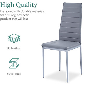 Paonne 5-Pieces Marble Effect Dining Room Set for 4, Contemporary Kitchen Table and Upholstered Chairs Set for Kitchen/Dinette/Restaurant/Apartment and Small Space