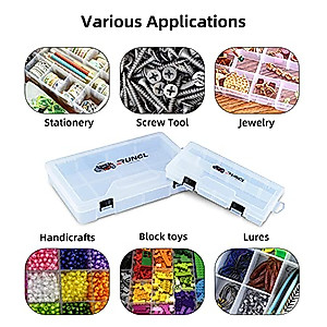 RUNCL Fishing Tackle Box, 4 Packs Plastic Storage Box with Removable Dividers, 3500/3600 Tackle Boxes Organizer - Clear Tackle Storage Trays For Lures, Baits - Box Organizer Container