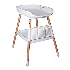 Beberoad Love Baby Changing Table Dresser Diaper Station with Changing Pad Adjustable Height Top Changing Table with Nursery Organizer and Large Storage Rack for Newborn Baby and Infant (White)