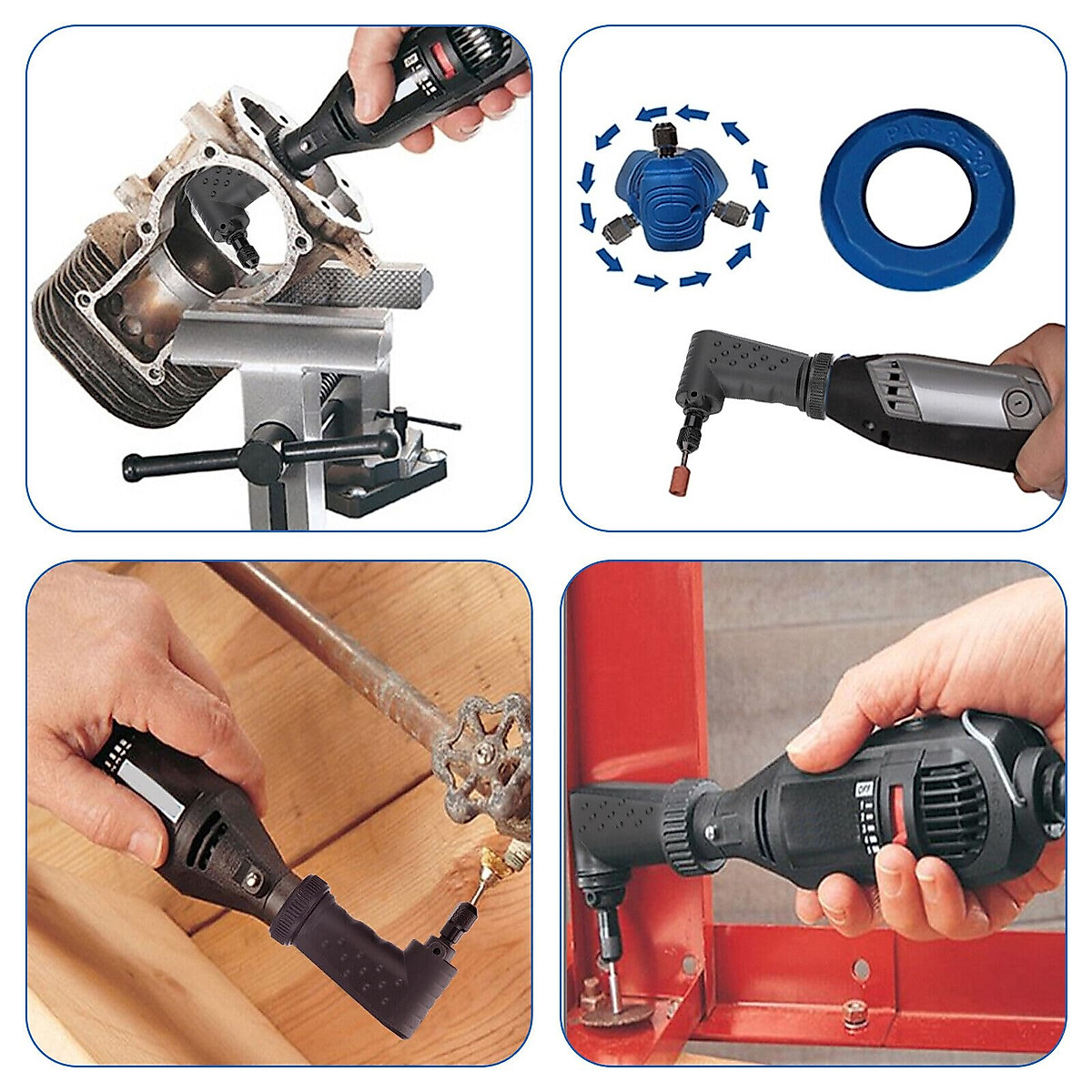 90 Degree Right Angle Converter Rotary Tool Adapter Attachment for Dremel Electric Grinder Tool