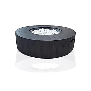 Propane Fire Pit for Outside Patio - Outdoor Gas Fire Pit Table - 42 inch Round Base Patio Heater, 50,000 BTU Steel Fire Table with Lid and Lava Rock, Backyard Garden Propane Fire Pits for Outside