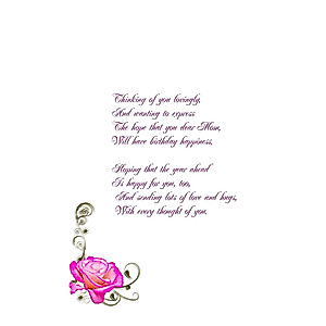 CafePress 85Th Birthday Card For Mom, Elegant Rose Greeting Folded Greeting Card Glossy