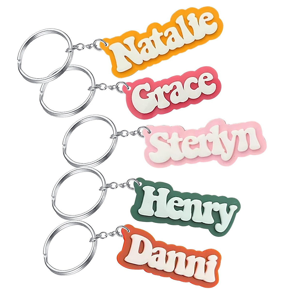 Custom Name Keychain Personalized, 3D Printed Personalized Name Keychains for Car Key, Backpack, Customized Key Chain for Women