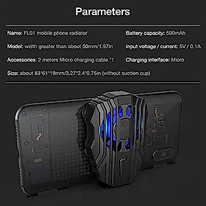 TJLSS Mobile Phone Radiator Gaming Universal Phone Cooler Portable Cooling Fan Holder Stand Fan Case Power Gamepad