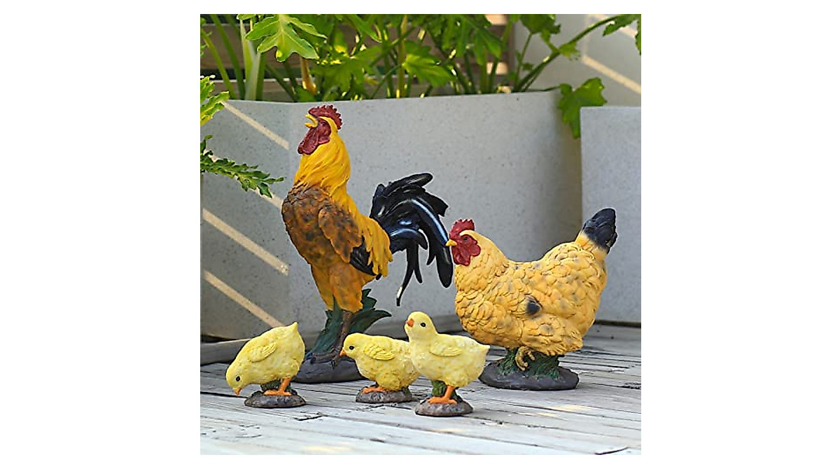 Farm Animal Figurines - Charming Outdoor Resin Chicken Decor