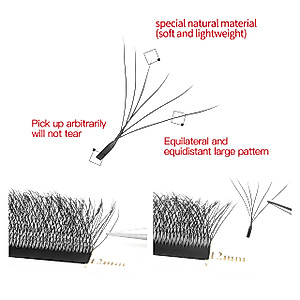 W Eyelash Extension 6D Volume Premade Fans 0.07 D Curl 8-15mm mix W Lashes Matte Black Lash Extensions Easy Fans W Shape Eyelash yy Eye Lashes(6D-0.07D-8-15mm Mix)