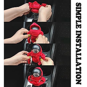 OFBAND Gear Shift Knob Cover,Automotive Interior Accessories Shift Knobs Fashionable Hooded Shirt Car Shifter Knobs Cover Trim,Universal fit Shift knob Cover Car Interior Decor Accessories(Red)