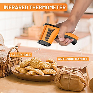 Digital Infrared Thermometer Gun Non-Contact Grip Infrared Laser Thermometer Temperature Gun -58℉~ 752℉ for Instant Read Meat Digital Kitchen Thermometer for Cooking Oil Deep Fry BBQ