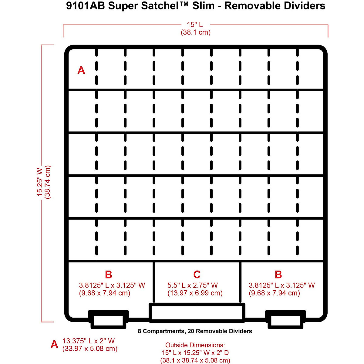 ArtBin 9101AB Super Satchel Slim with Removable Dividers, Art & Craft Organizer, [1] Plastic Storage Case, Clear