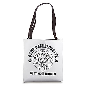 Camp Bachelorette Getting Hitched Bride Party Matching Gift Tote Bag