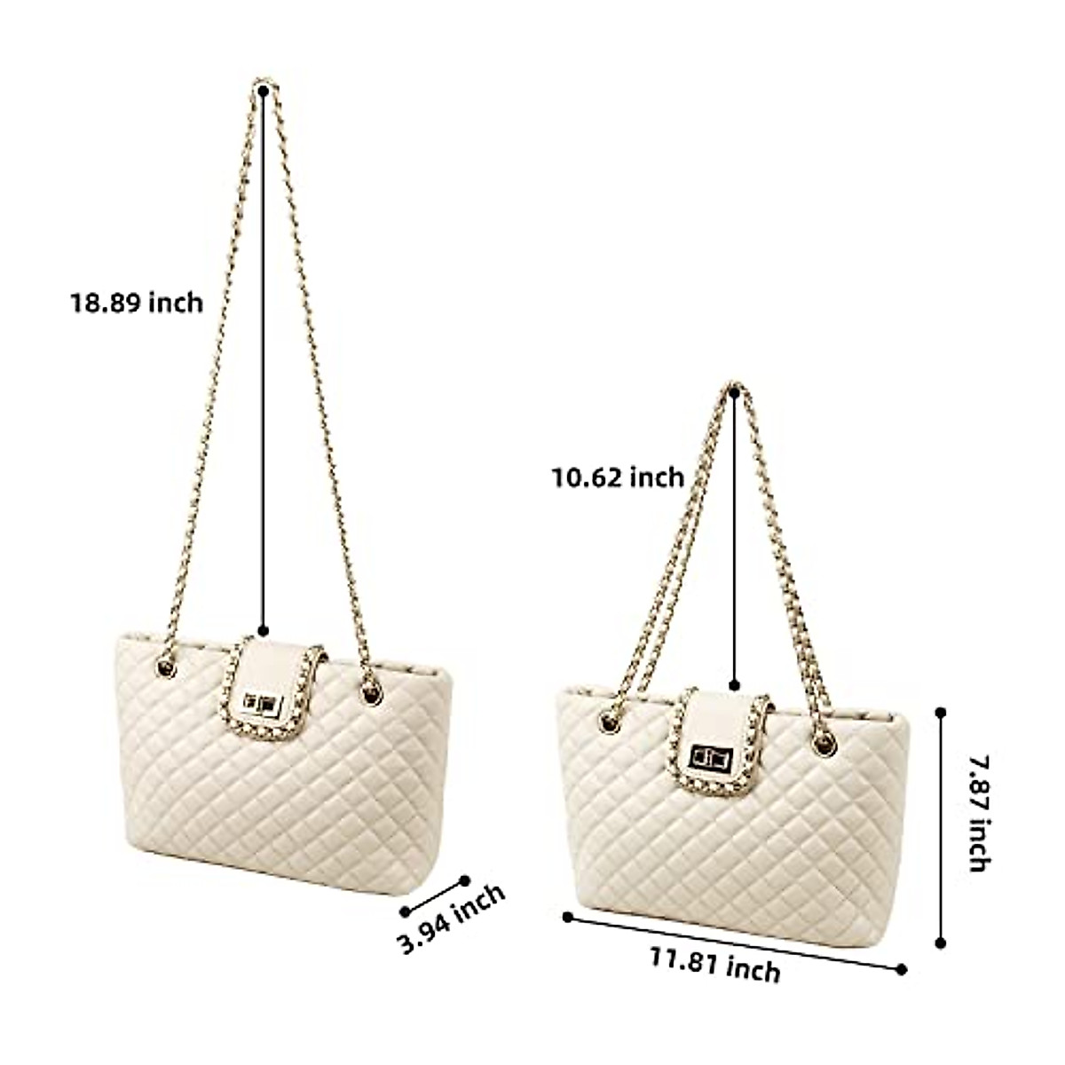 Beatfull Luxury Quilted Tote Bag for Women Designer Chain Shoulder Purse Soft Leather Travel Handbag Large Crossbody bags