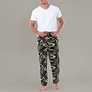 Fruit of the Loom Men's 1-Pack Extended Sizes Jersey Knit Sleep Pant (1 & 2 Packs), Camo, Large