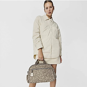 TOUS Vinyl Combined with Calfskin Leather Stoned Color Baby Bag for Women, 40x20x25 cm, Kaos New Colores Collection