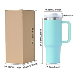 Pure Flow 40 oz Tumbler with Handle and Straw Lid,Stainless Steel Travel Mug Water Bottle Cup,Reusable Insulated Vacuum splashproof Cup,for Car,Home,Office,Gifts (black)