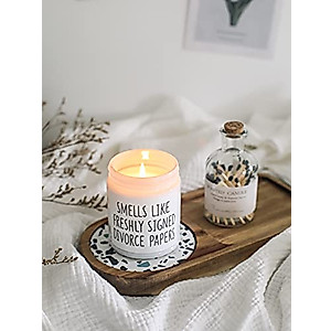 Funny Divorce Gifts for Women, Freshly Signed Divorce Papers Scented Candle, Unique Divorce, Break Up Gifts for Best Friends, Sister, BFF, Coworkers, Her