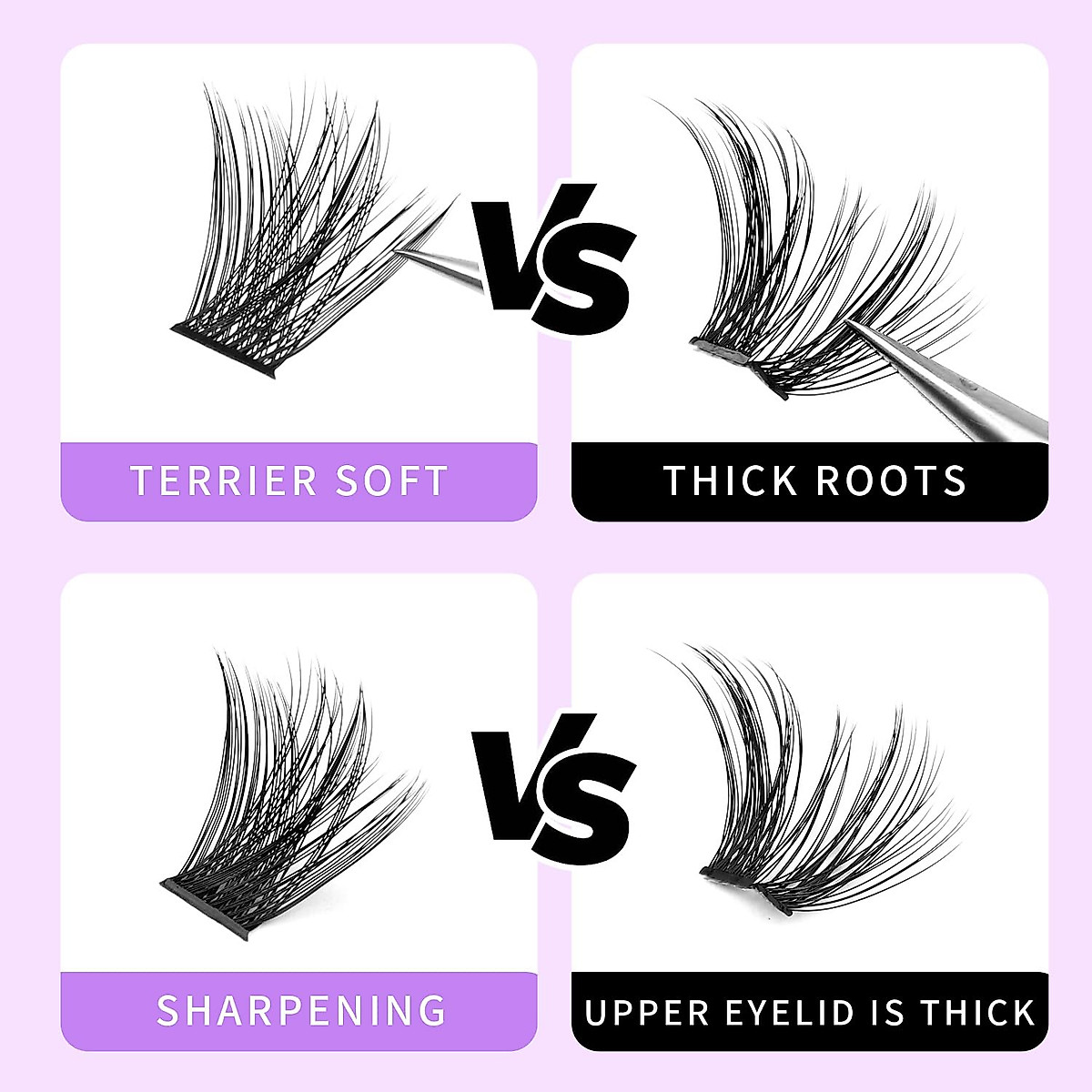 Bodermincer 120pcs 8-10-12-14mm Mixed,10-12-14-16mm Mixed Wide Cluster Clusters Individual Lashes Professional Makeup Individual Cluster EyeLashes Grafting Fake False Eyelashes Eyelash Extension