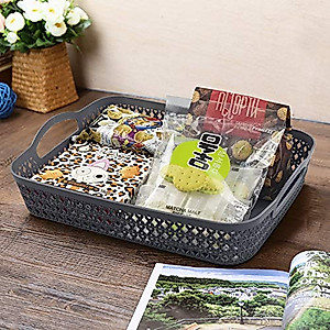 Leendines Office Paper Trays, Plastic Storage Basket Trays Set of 6