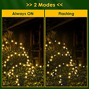 GOANDO 4 Pack Solar Garden Lights 12 LED Firefly Lights Outdoor Waterproof Starburst Swaying Garden Decor for Yard Patio Pathway