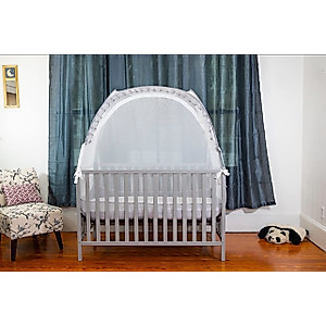 Brite Life Baby Safety Crib Tent - Premium Pop up Set up - Waterproof Mattress Crib Cover - Nursery Mosquito Net - See Through Mesh Crib Net - Protect from Insects & Pet - (51x27x55 inches)