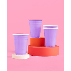 xo, Fetti Party Decorations Lavender Plastic Cups - 50 Purple Matte 16 oz Disposable Cups | Bachelorette Party, Birthday Party, Party Favors, Baby Shower Supplies
