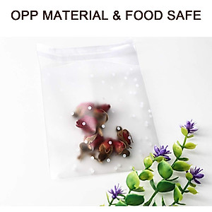 Greengoal 200pcs Resealable Cellophane Bags, Resealable Plastic Bags, Self Sealing Cello Bags - for Bakery, Candle, Soap, Cookie Poly Bags - 4x4 inch