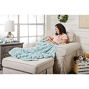 Chanasya Fuzzy Faux Fur Soft Wave Embossed Throw Blanket - Cozy and Warm Lightweight Reversible Sherpa for Couch, Home, Living Room, and Bedroom Décor (50x65 Inches) Turquoise