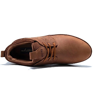 Arkbird Leather Loafers, Casual Slip-On Sneaker Shoes for Men Dark-Brown 11