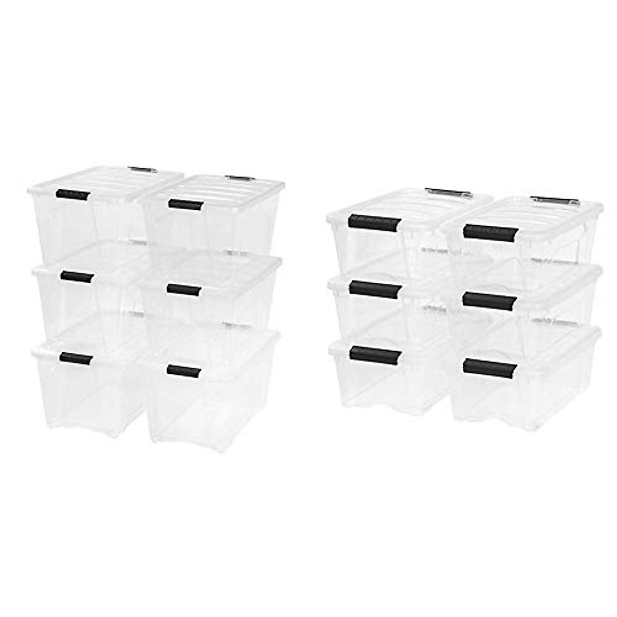 IRIS USA, Inc. IRIS 53 Quart Stack & Pull Box, 6 Pack, Clear TB-42 12 Quart Stack & Pull Box, Clear, 6 Stack and Pull