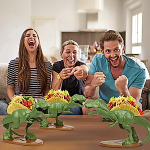 Tacosaurus Rex Dinosaur Taco Holder and Nachosaurus Nacho and Snack Dish Set