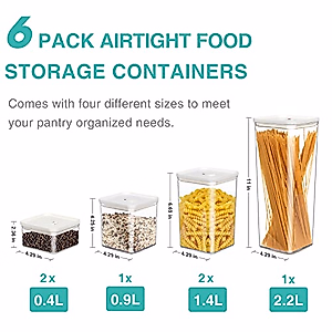 TBMax Dog Treat Container with Airtight Lids | 6 Pieces Plastic Dog Food Storage Containers Set | Pet Treat Jar for Dog Snacks Cat Treat Bird Seed