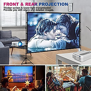 Projector Screen with Stand 100 inch, Sedpell 16:9 4K HD Indoor Outdoor Movie Screen with Water Bag, Rear&Front Projection, Portable Projector Screen and Stand Package for Home Backyard Travel Theater