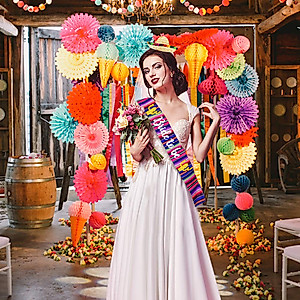 Final Fiesta Wedding Veil, Mexican Themed Bridal Shower Party Favor, Bride to Be Satin Sash, Bachelorette Party Veil for Bride