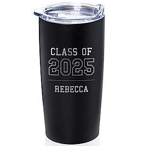 Lifetime Creations Personalized Graduation Tumbler: Class of 2025 Coffee Travel Mug, Gift for Grad, Graduate Gift Idea, Senior Gifts, Insulated Engraved Stainless Steel (Matte Black, 20 Ounce)