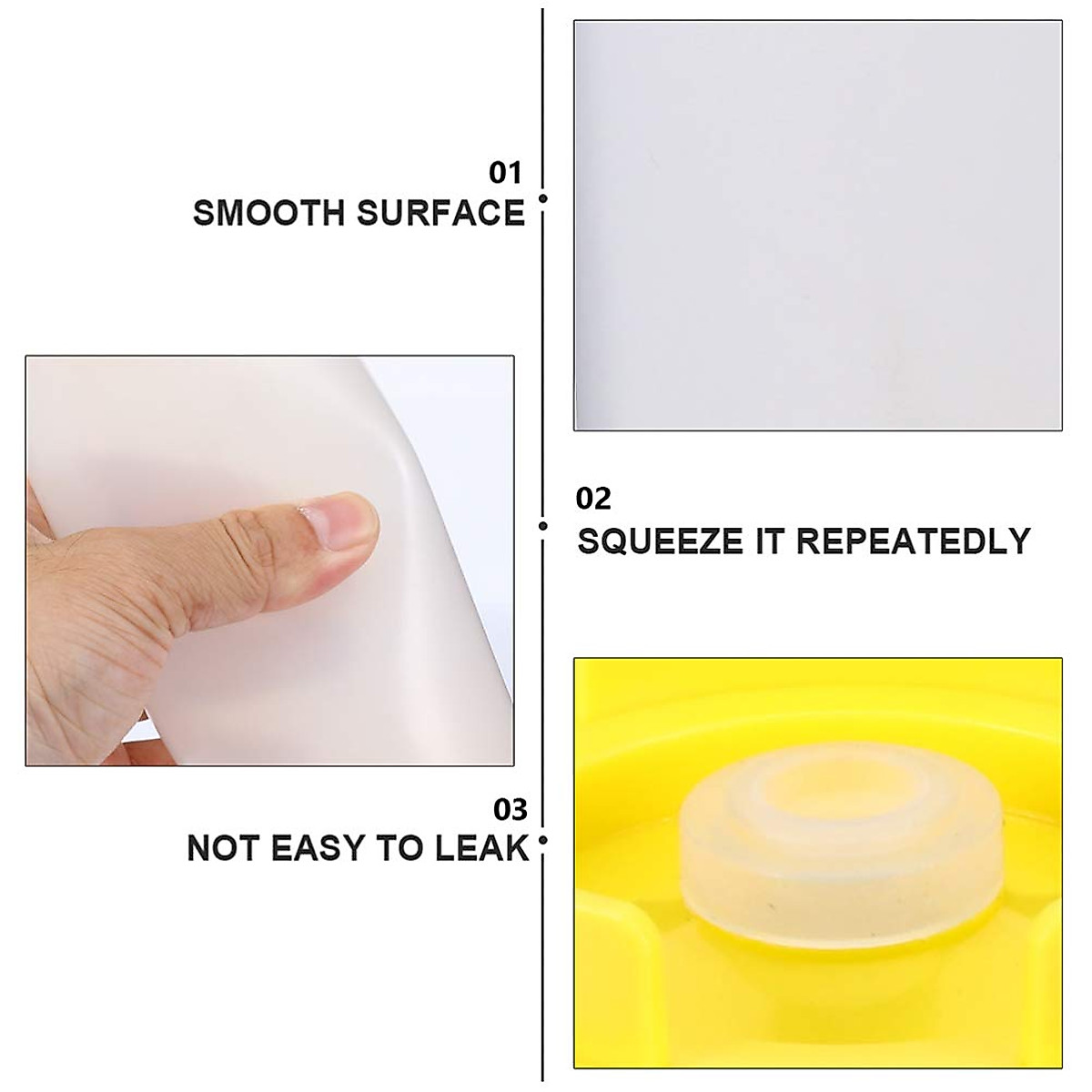 DOITOOL 2Pcs Squeeze Sauce Plastic Bottle 20oz Catchup Storage Bottle Ketchup Mustard Mayonnaise Squeeze Bottle Container Tomato Catchup Dispenser Yellow