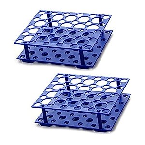Centrifuge Tube Racks for 10ml,15ml,50ml 50-Well Detachable Plastic Test Tube Rack Holder 2 Pack (Blue)