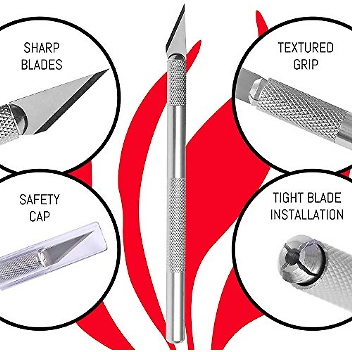 WA Portman Craft Cutting Mat Metal Ruler & Craft Knife Set - 24x36 Inch Self Healing Craft Cutting Mat - Hobby Knife Set - 10 Crafting Knife Blades - 36 Inch Cork-Backed Ruler - Precision Knife Set
