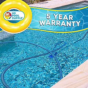 U.S. Pool Supply 1-1/2" x 30 Foot Professional Heavy Duty Spiral Wound Swimming Pool Vacuum Hose with Kink-Free Swivel Cuff, Flexible - Connect to Vacuum Heads, Skimmer, Filter Pump Inlet, Accessories