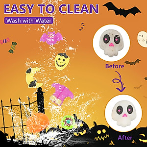 36PCS Halloween Mochi Squishy Toys with Pumpkin Bucket, WOXAFO Halloween Party Favors, Assorted Halloween Squeeze Gift Bulk Pumpkin Ghost Spider Squishies Toy for Kids