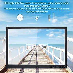 Cusstally 12 Inch Digital Multi-Function HD 1280X800 with Press Button Electronic Photo Album US Plug