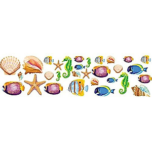 Amscan Sea Life Cutouts Party Decoration, 5", 8", 12", 30 Pcs
