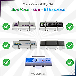 JL Safety EZ Pass Holder - Indestructible Toll Pass Holder for EZ-Pass, I Pass, FasTrak, SunPass & SunPass Pro, Uni, NC QuickPass, EPass Xtra, 91 Express Lanes & more - Made in USA