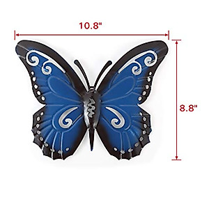 MDLUU 3 Pcs Butterfly Wall Art, 3D Butterfly Metal Wall Sculpture, Indoor Outdoor Hanging Decor for Home, Restaurant, Garden, Yard