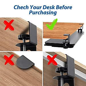 Homaisson Keyboard Tray Under Desk, (XL) Pull Out Keyboard & Mouse Tray with C Clamp, 25''(30.5''Including Clamps) x 10'' Slide-Out Computer Platform Drawer, for Home, Office Typing