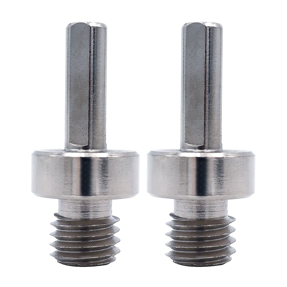 HIGHDRIL Adapter for Core Drill Bit, 2pcs 5/8"-11 Thread to 3/8" Triangle Shank,Diamond Hole Saw Drill Sanding Attachment Arbor Shaft Adapter