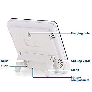 Mengshen Digital Hygrometer Thermometer, Indoor & Outdoor Temperature Monitor, Home Office Temp Humidity Gauge Meter - LCD Display, Battery Included - TH03