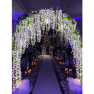 DearHouse 6 Pieces 3.6 Feet Artificial Wisteria Garland, Artificial Flowers Garland Silk Wisteria Vine Hanging Flower for Wedding Home Party Garden Outdoor