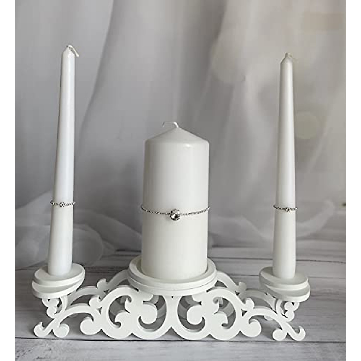 Magik Life Unity Candle Set for Wedding - Wedding Accessories for Reception and Ceremony - Candle Sets - 6 Inch Pillar and 2 10 Inch Tapers - Decorative Pillars White