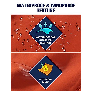 Camii Mia-Fleece-Lined-Hiking-Pants-Women-Waterproof Winter Pants Ski Snow Windproof Lightweight Slim Warm (32W x 30L, Orange)